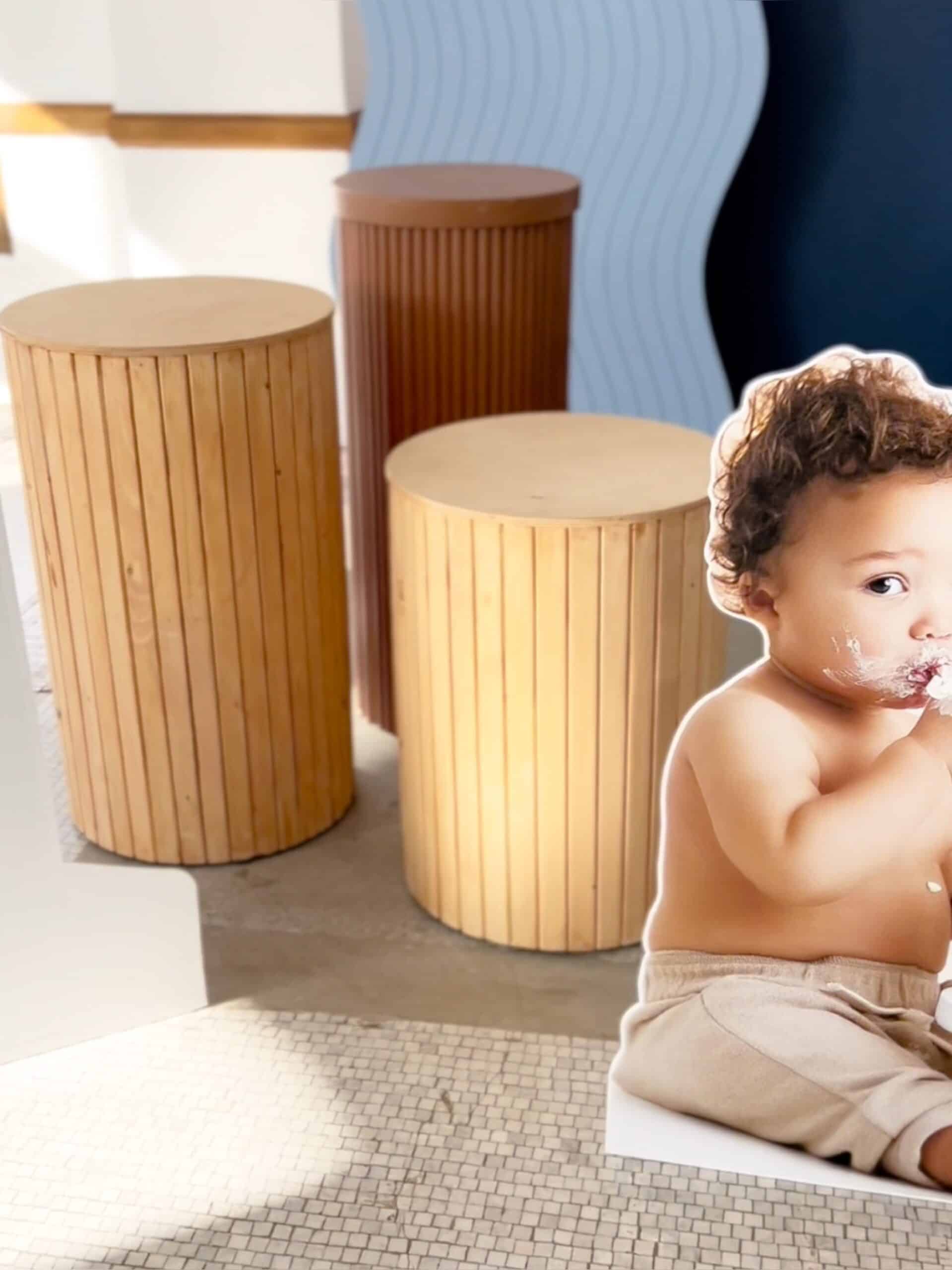 Boho Wooden Plinth - MagicFlowersEventRentals | Event and Party Decors ...